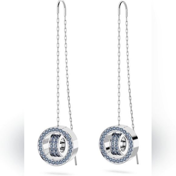 Swarovski | Jewelry | Swarovski Rhodiumplated Color Pav Interlocking ...